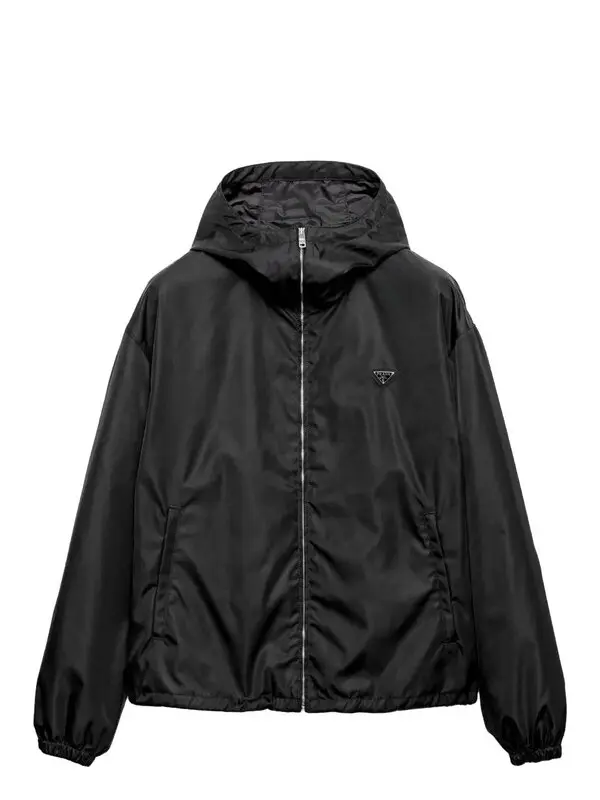 Prada Hooded Zip-front Jacket - Black