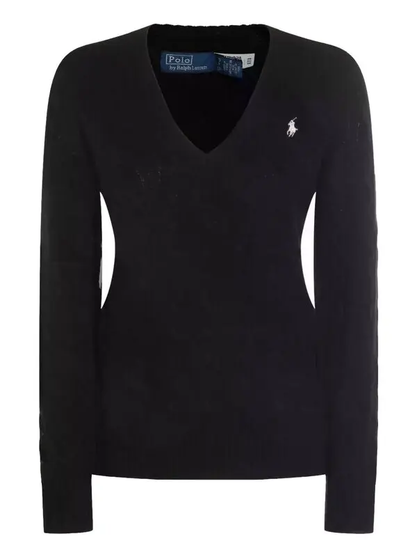 Polo Ralph Lauren Cable-knit V-neck Sweater - Black