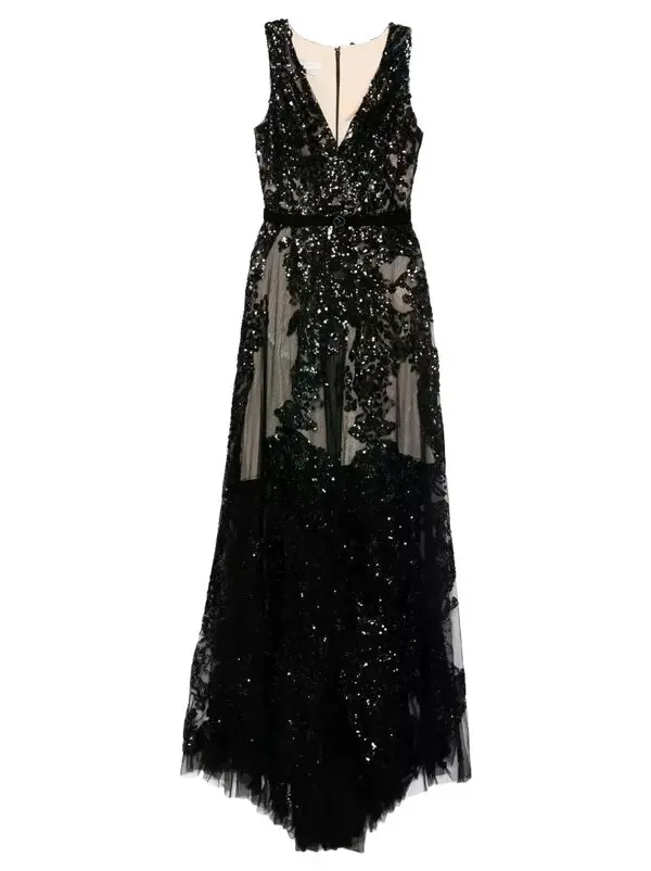 SAIID KOBEISY Embroidered Maxi Dress - Black