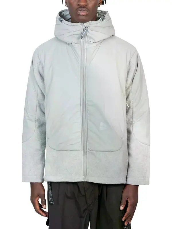 AND WANDER Fleece-paneled Hooded Jacket - Grey