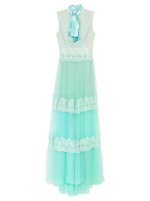 SAIID KOBEISY Embroidered Maxi Dress - Green