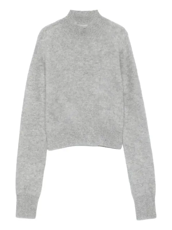 Sportmax High-neck Cropped Sweater - Grey