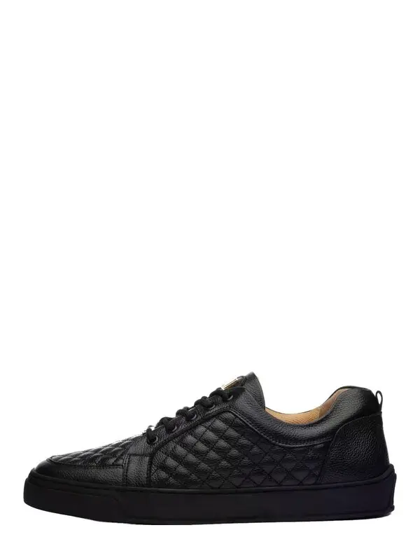LEANDRO LOPES Ezio Quilted Leather Sneakers - Black
