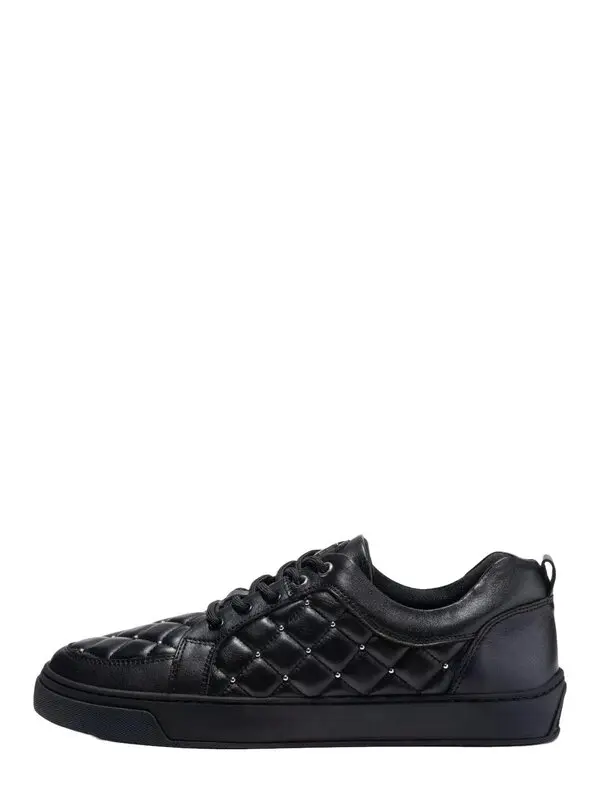 LEANDRO LOPES Ezio Quilted-pattern Sneakers - Black