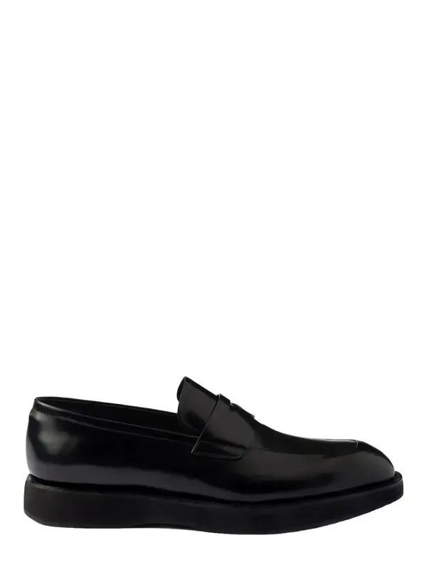 Prada Leather Penny Loafers - Black