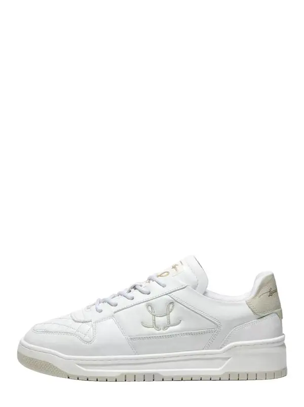 LEANDRO LOPES Quilted Leather Lace-up Sneakers - White