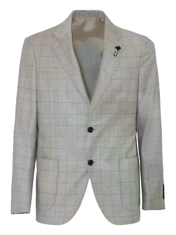 LARDINI Prince-of-wales-check Blazer - Neutrals