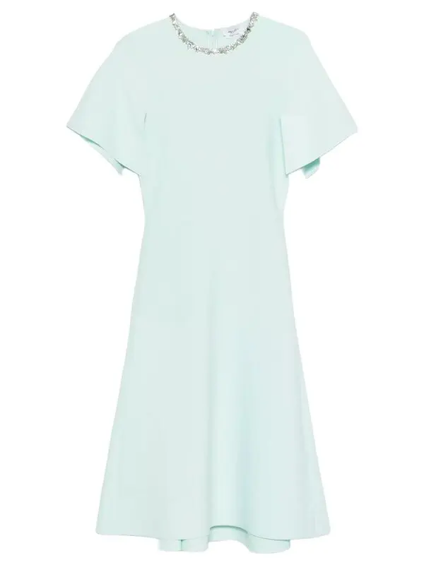 Alexander McQueen Embellished Short-sleeve Midi Dress - Blue