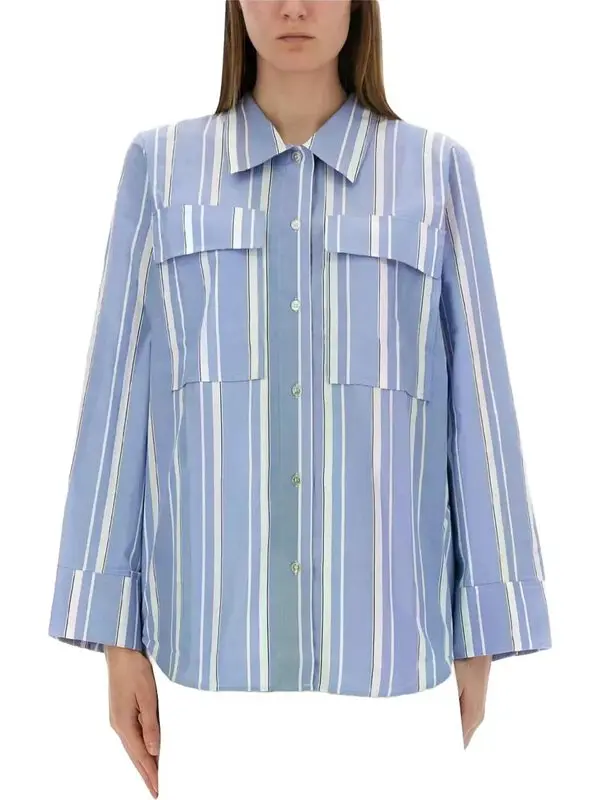 Baum Und Pferdgarten Striped Pocket Shirt - Blue