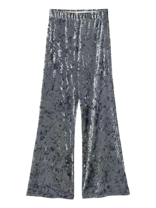 FORTE_FORTE Crushed-velvet Flared Trousers - Blue