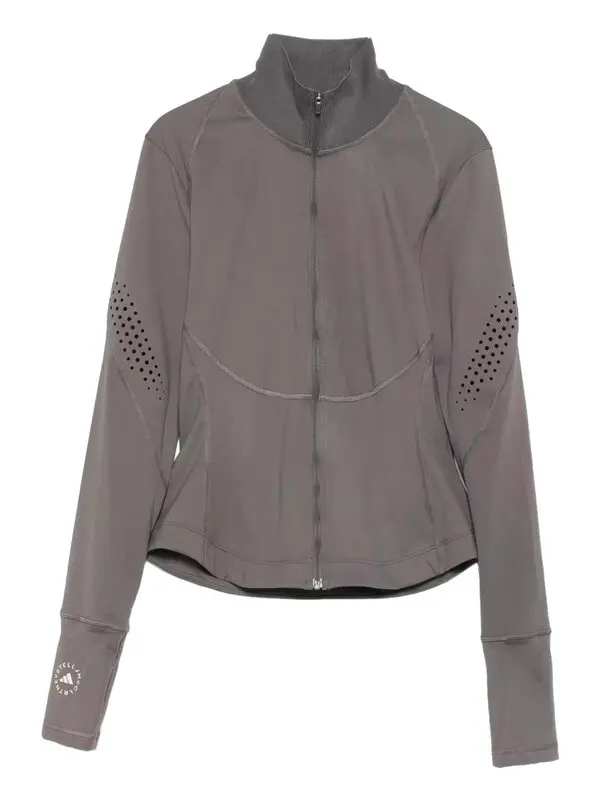 Adidas By Stella McCartney Laser-cut Zip-up Jacket - Grey