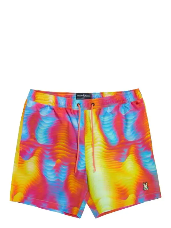 Psycho Bunny Wave-print Swim Shorts - Red