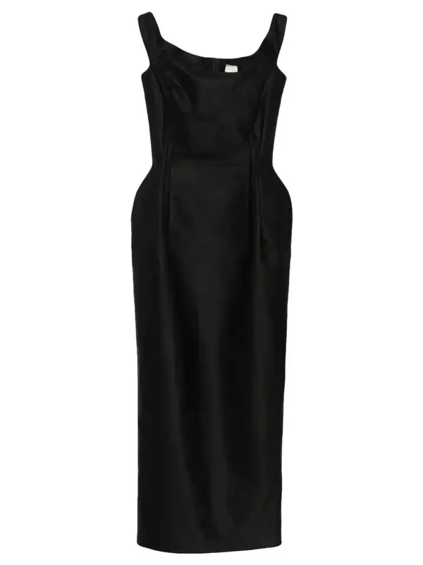 Magda Butrym Silk Midi Dress - Black