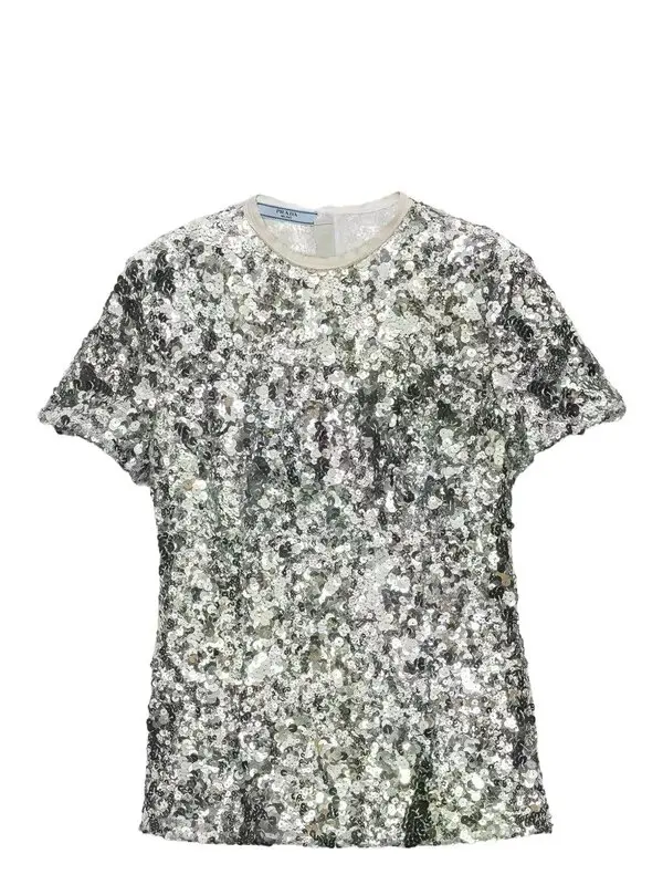 Prada Sequin-embellished Blouse - Silver