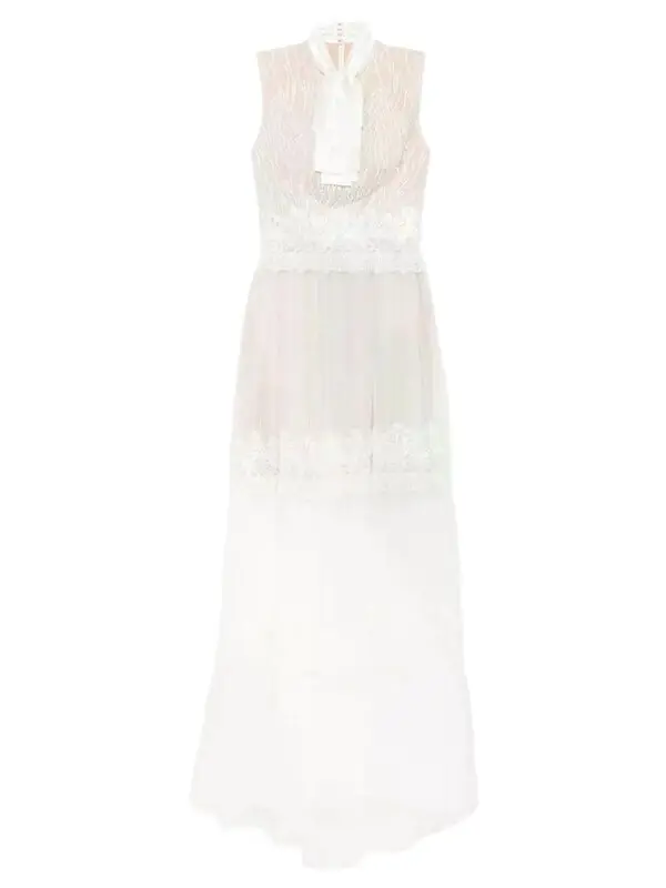 SAIID KOBEISY Lace Maxi Dress - Neutrals