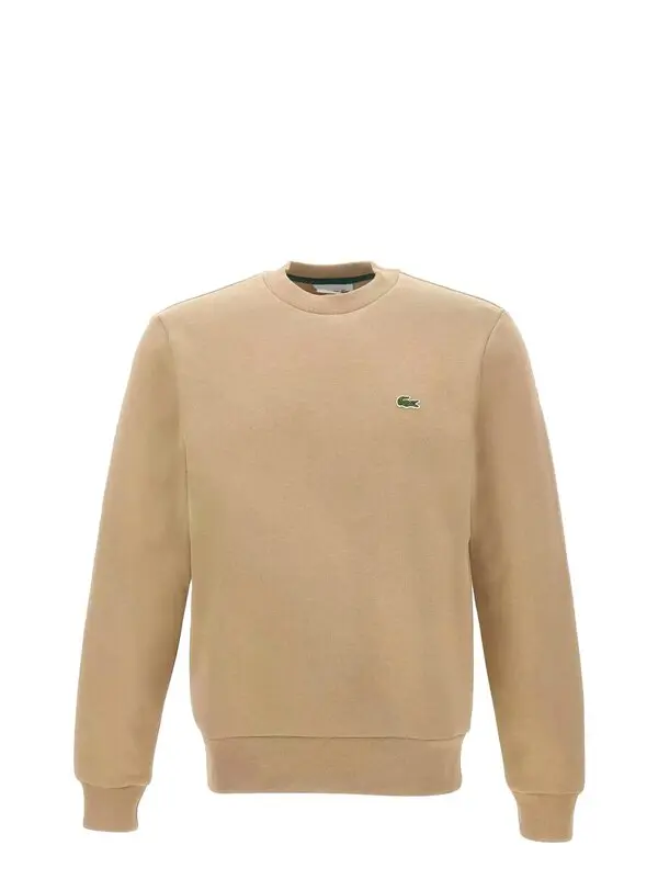 Lacoste Logo-patch Crew-neck Sweatshirt - Neutrals