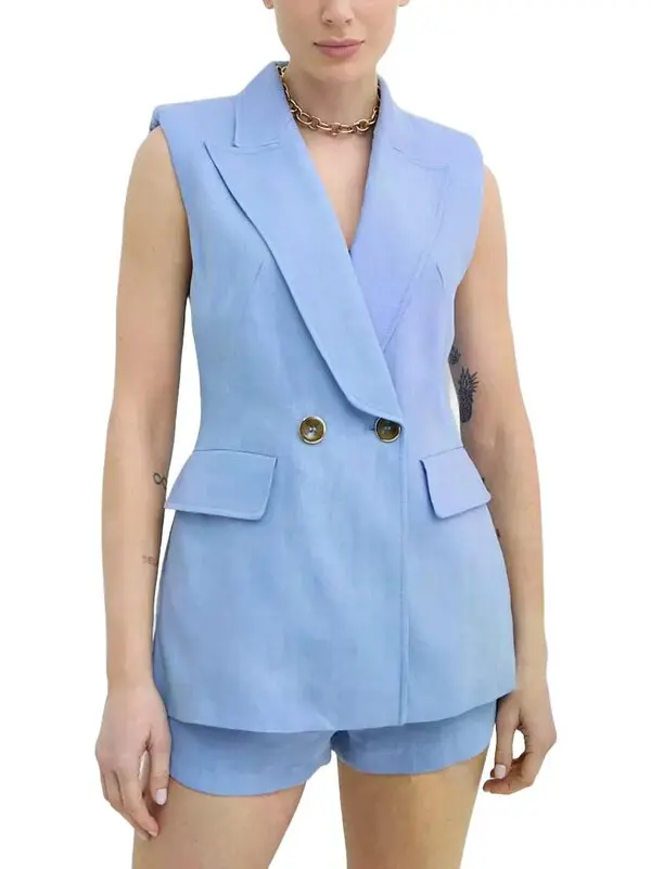 Luisa Spagnoli Double-breasted Sleeveless Top - Blue