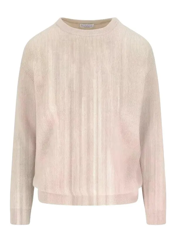 Brunello Cucinelli Ribbed Crewneck Sweater - Neutrals