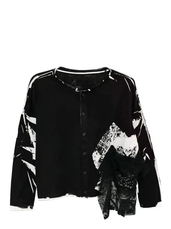 Y’s Printed Top - Black