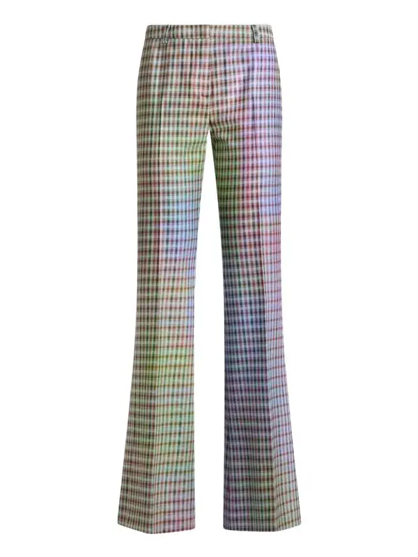 Etro Gingham Flared Trousers - Blue