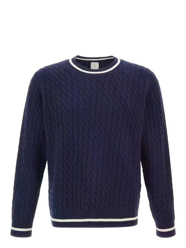 Eleventy Cable-knit Wool Sweater - Blue