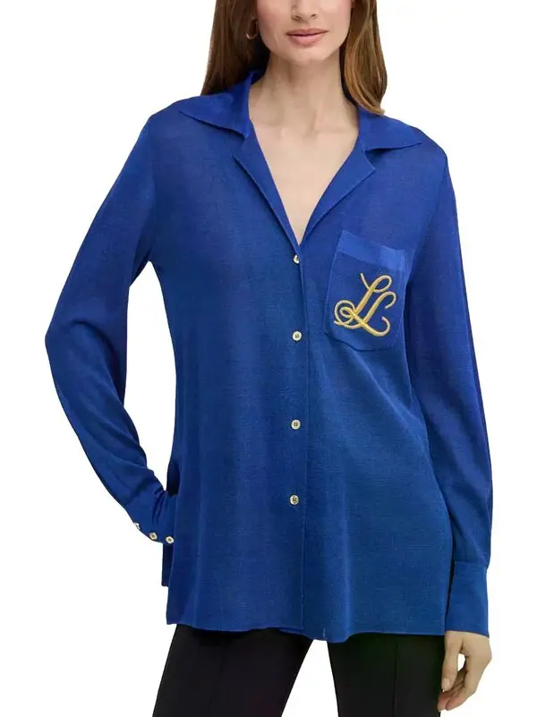 Luisa Spagnoli Embroidered Pocket Shirt - Blue
