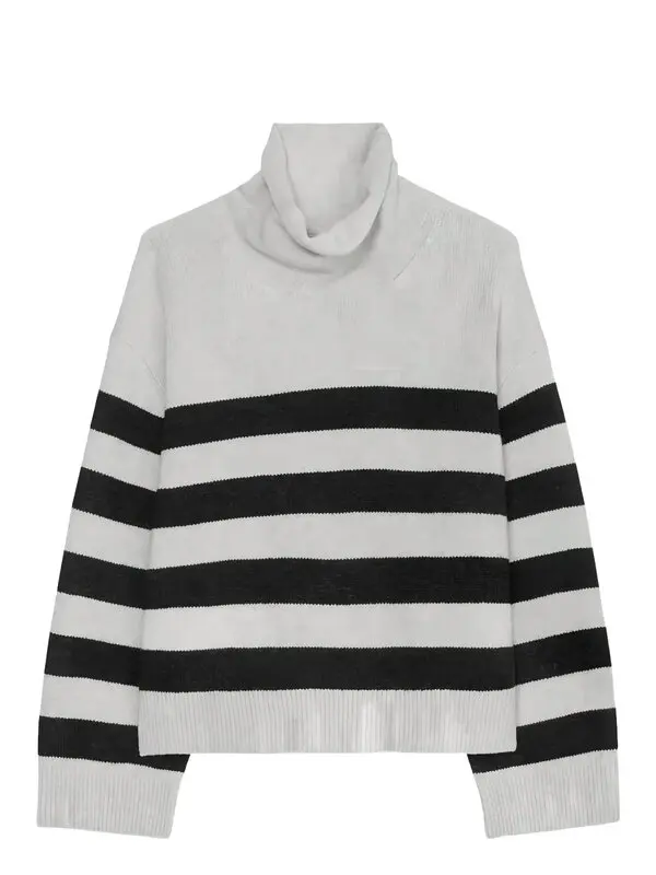 Marc O'polo Striped Turtleneck Sweater - White