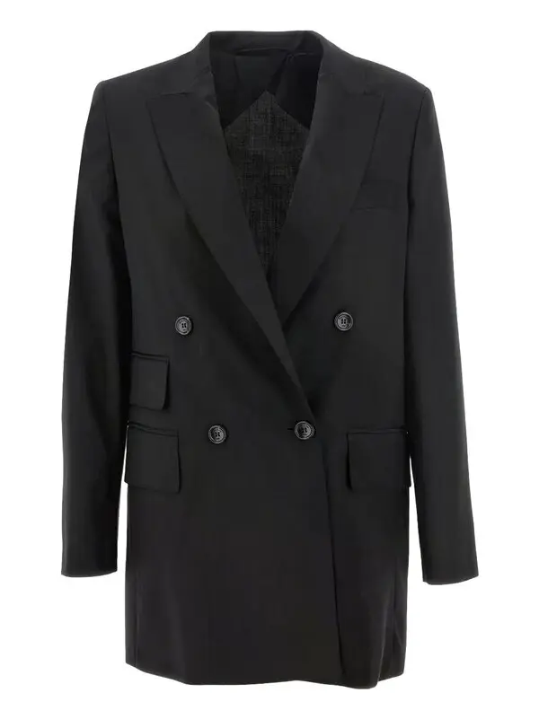 Max Mara Double-breasted Wool Blazer - Black