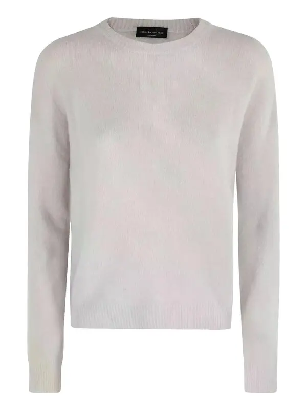 ROBERTO COLLINA Round-neck Cashmere-silk Blend Sweater - Neutrals