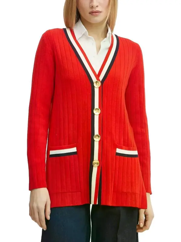 Luisa Spagnoli Ribbed-knit Button Cardigan - Red