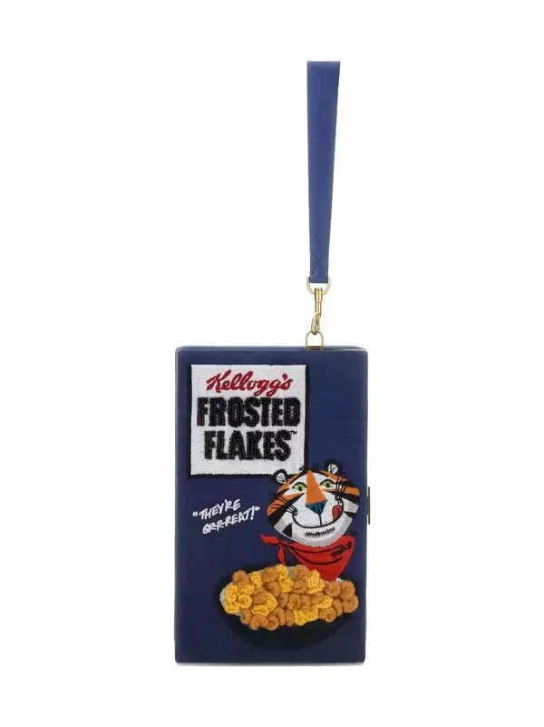 ANYA HINDMARCH Frosted Flakes Tiger Clutch - Blue