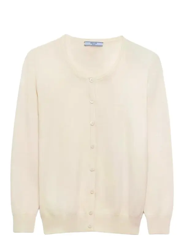 Prada Long-sleeve Button Cardigan - Neutrals