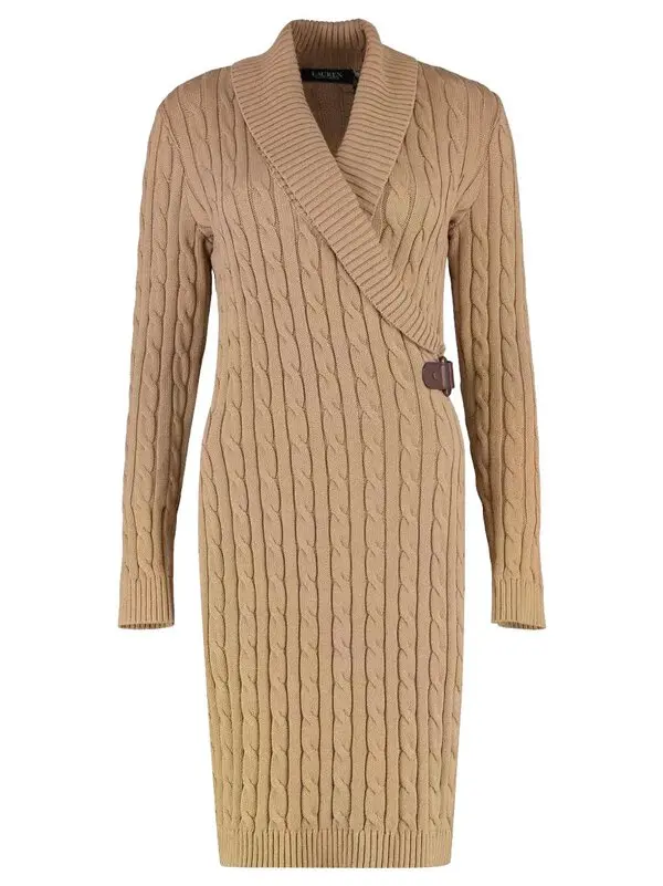 Polo Ralph Lauren Cable-knit Wrap Dress - Brown