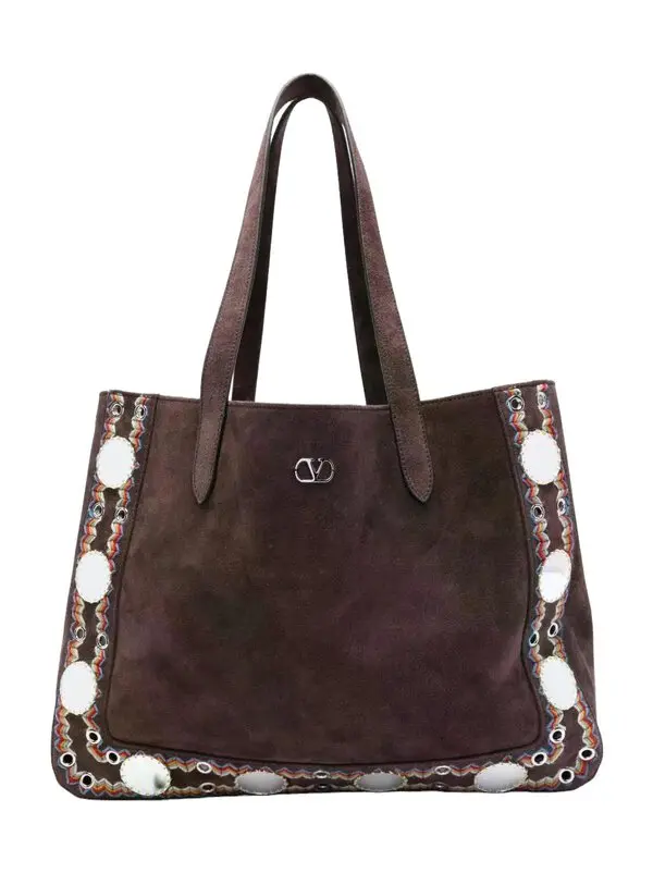 Valentino Garavani Nellcôte Suede Tote Bag - Brown