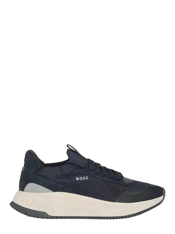 BOSS Logo-print Lace-up Sneakers - Blue