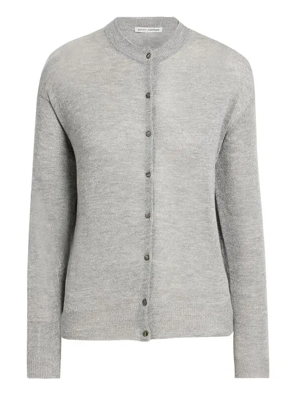 Autumn Cashmere Metallic Cashmere-blend Cardigan - Gray