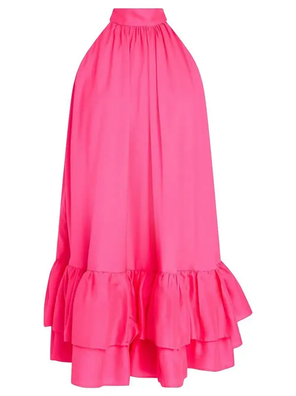 Alice + Olivia Erna Ruffled Mini Dress - Bright Pink