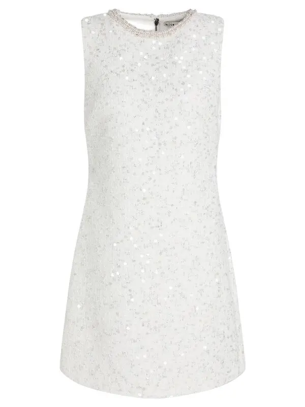 Alice + Olivia Coley Embellished Mini Dress - White