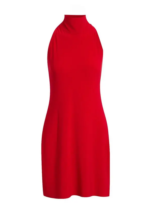 Norma Kamali Stretch-jersey Halterneck Mini Dress - Red