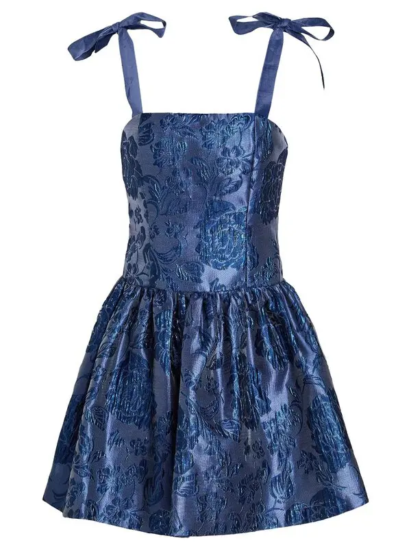 Alice + Olivia Maryann Brocade Mini Dress - Navy