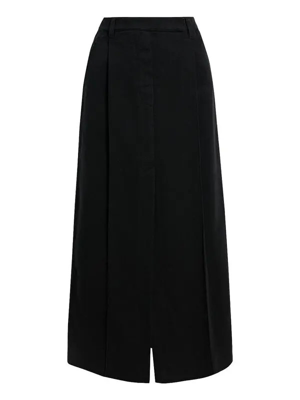 Brunello Cucinelli Cotton-twill Maxi Skirt - Black