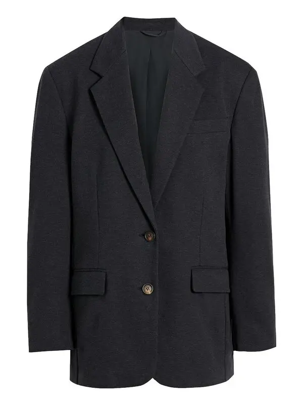 Brunello Cucinelli Cotton-blend Jersey Blazer - Charcoal