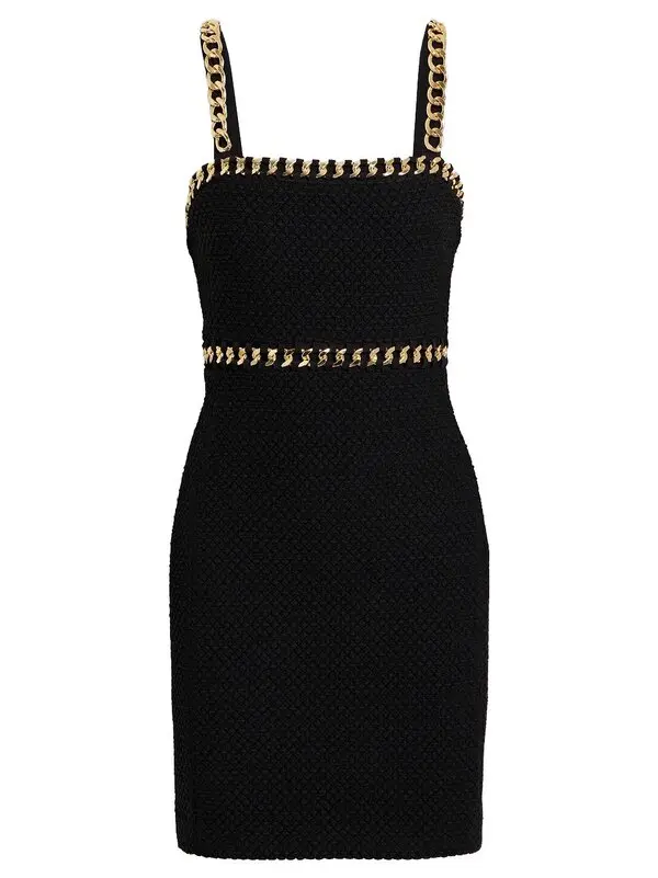 Alice + Olivia Kelly Chain-embellished Mini Dress - Black