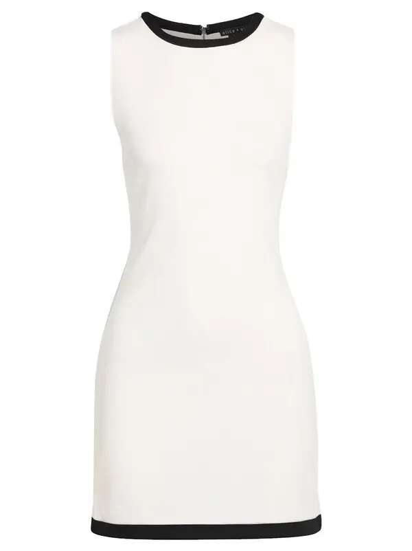 Alice + Olivia Wynell Scuba Mini Dress - White