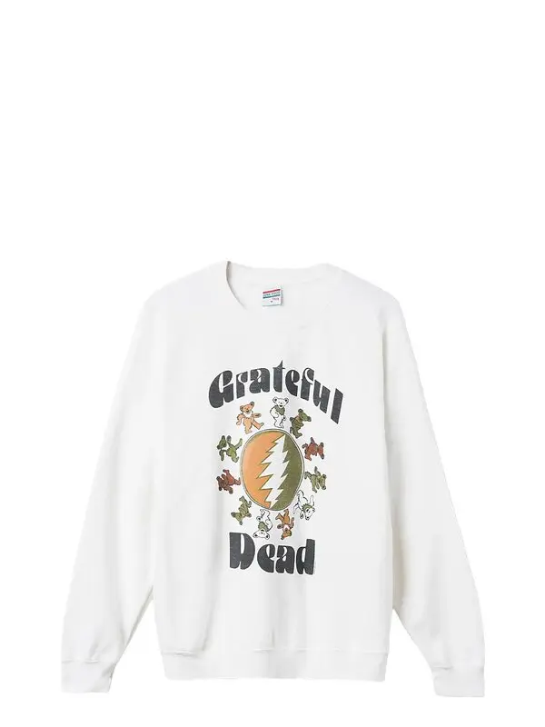 Junk Food Clothing Grateful Dead Bear Fleece Sweatshirt - White