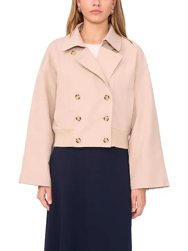 1.State Cropped Trench Coat - Taupe