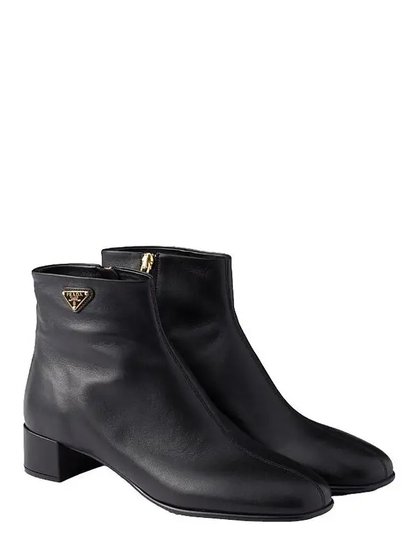 Prada Nappa Leather Booties - Black
