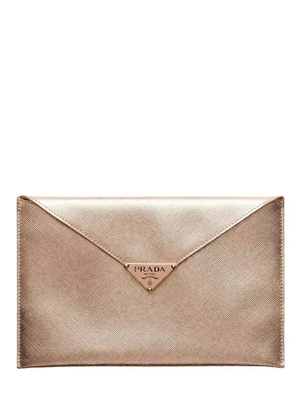 Prada Saffiano Leather Envelope Clutch - Powder Pink