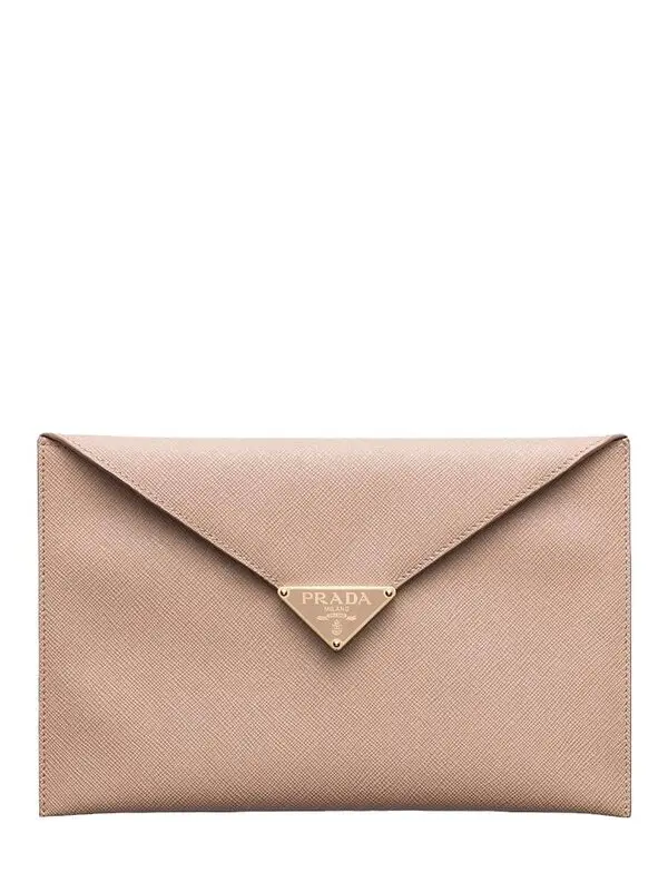 Prada Saffiano Leather Envelope Clutch - Powder