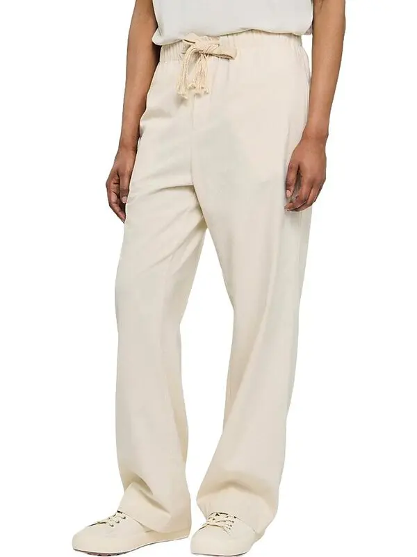 Sandro Wide Leg Cotton Pants - Butter Cream